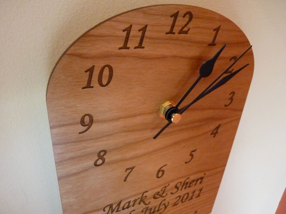 Wedding dated wooden wall clock – Personalised Gifts