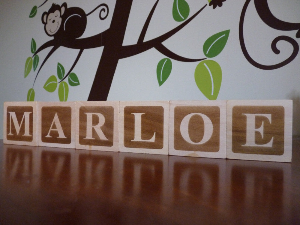 Wooden Baby Name Blocks – Personalised Gifts