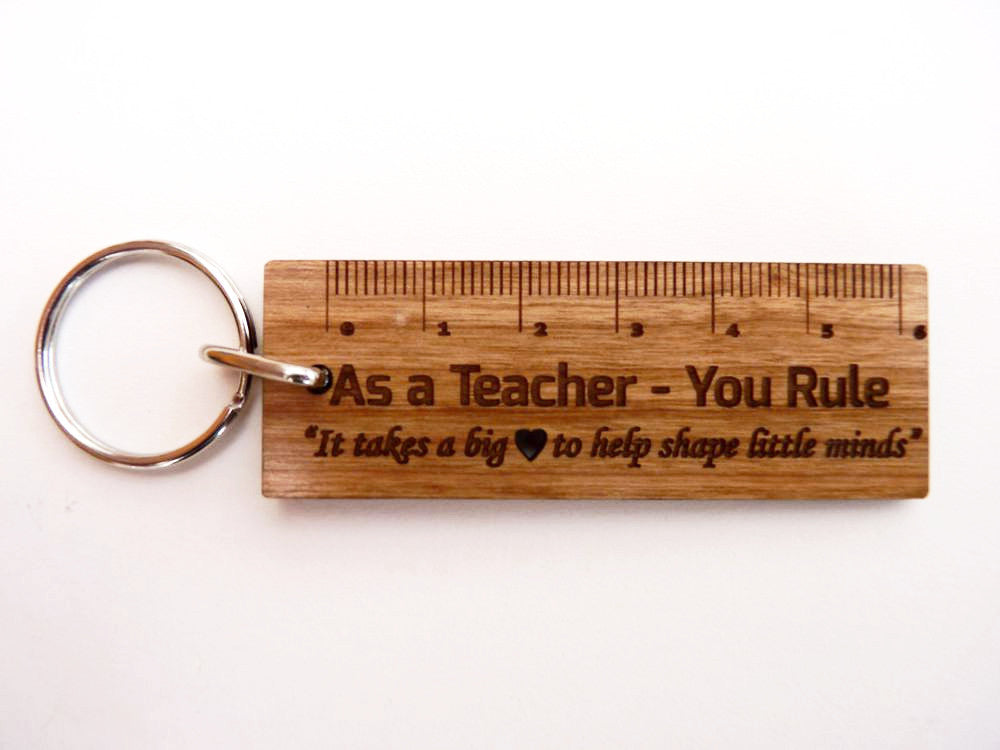 "As a Teacher - You Rule" Ruler Keyring – Personalised Gifts